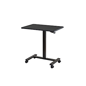 Studio Space Mobile, Portable Laptop Desk Cart with Pneumatic Height Adjustments for Home Office & School, 27", Black