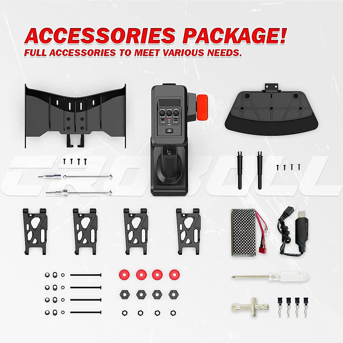 CROBOLL 1:14 Fast RC Cars for Adults 70+KMH Hobby RC Truck, 4WD Remote Control Car Off-Road Racing Buggy, Electric Vehicle Toy for Adults Kids with Oil-Filled Shock Absorbers