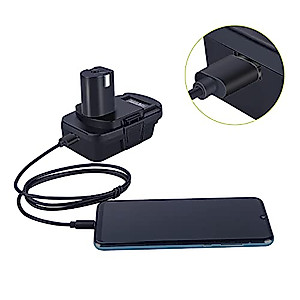 Battery Adapter with USB Port for Dewalt to Ryobi Battery, for Dewalt for Milwaukee Battery Convert to Ryobi 18V Lithium-ion Battery DM18RL