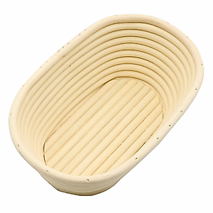 Stormshopping 8 inch Oval Long Banneton Brotform Bread Dough Proofing Rising Rattan Basket & Liner