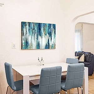 Blue And Gold Wall Decor Set Abstract Canvas Wall Art Decor Colorful Oil Painting Artwork Picture For Bedroom Living Room Bathroom Decorations Aesthetic(36'' x 24'' x 1 Panel)