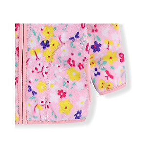 Baby Toddler Boys Girls Sherpa Fleece Lined Jacked Sweatshirt Fall Winter Autumn Warm Clothes with Hoodie Floral 1-2T 90