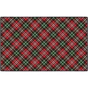 Brumlow MILLS Christmas Plaid Washable Festive Print Holiday Area Rug for Living or Dining Room, Bedroom Carpet and Kitchen Rug, 5'x8', Multicolor