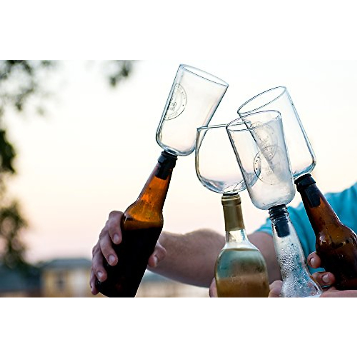 Guzzle Buddy 2GO Unbreakable Tritan Plastic Wine Bottle Glass, It Turns Your Bottle Into Your Glass, Liquid Therapy