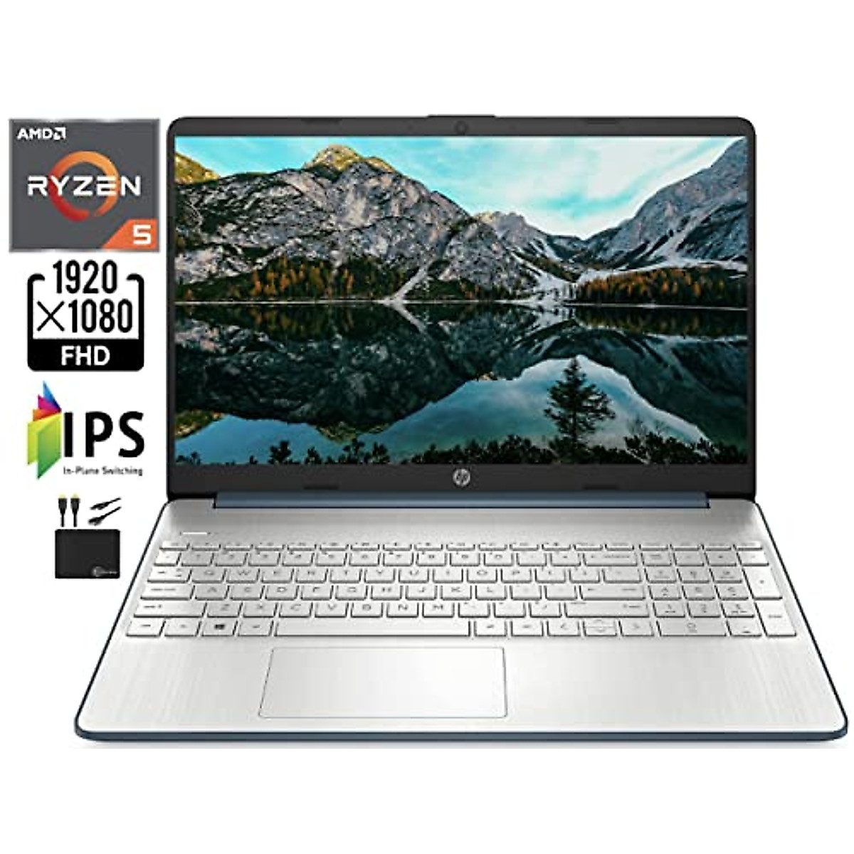 2022 Newest HP 15.6'' FHD IPS Laptop Computer, AMD Hexa-Core Ryzen 5 5500U (up to 4.0GHz, Beat i7-10710U), 16GB RAM, 1TB PCIe SSD,USB-C, HDMI, Wi-Fi, Webcam, Up to 9.5 Hours, Windows 11+ Accessories