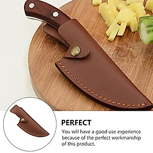 Hemoton Leather Knives Sheath Kitchen Boning Knives Sleeves Protectors with Belt Loop Outdoor Camping Knives Cover Durable Blads Cutters Guard Case