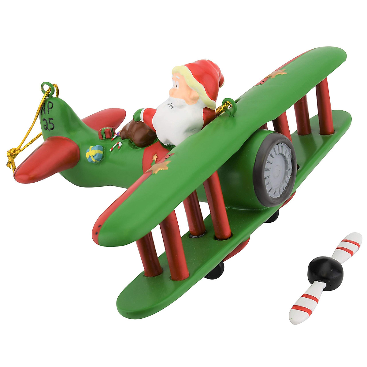 Tree Buddees Large Funny Aviator Santa Flying Plane Losing Presents Christmas Ornaments