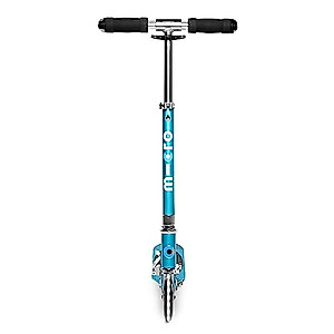 Micro Kickboard - Sprite LED, 2 Wheeled, Fold-to-Carry, Lightweight Swiss-Designed Micro Scooter with Light-Up Wheels for Children and Teens, Ages 6+, Ocean Blue