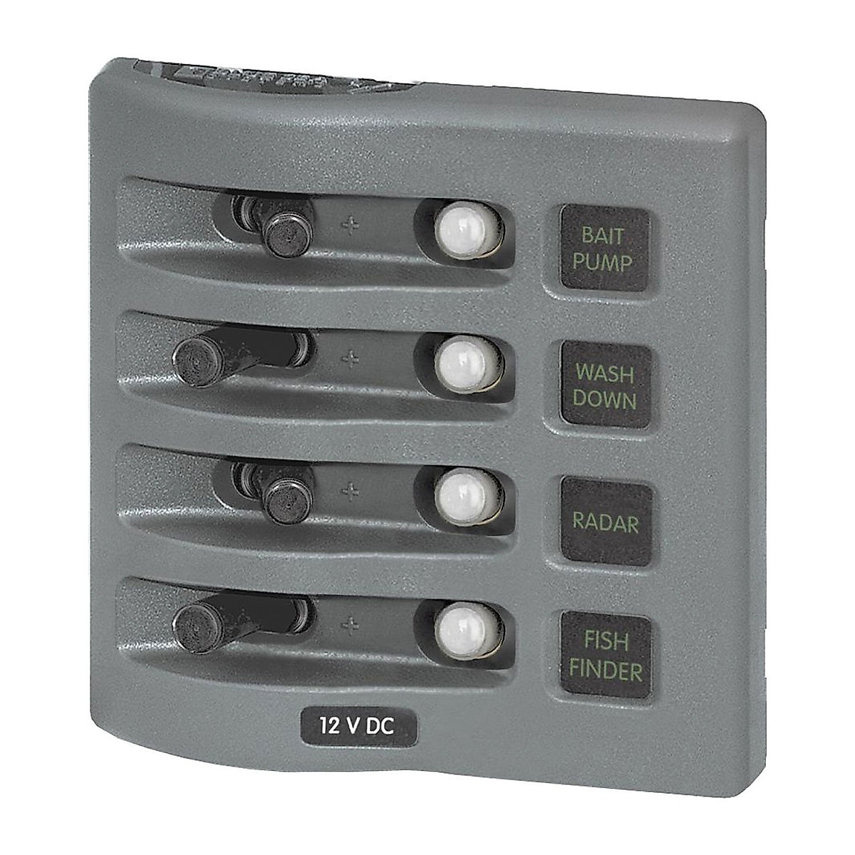 Blue Sea 4374 WeatherDeck Water Resistant Circuit Breaker Panel - 4 Position - Grey