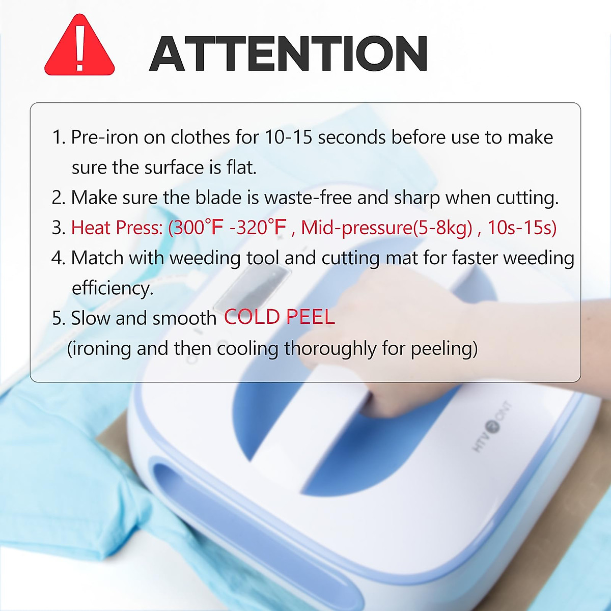 HTVRONT HTV Vinyl Rolls Heat Transfer Vinyl - 12" x 8ft White HTV Vinyl for Shirts, Iron on Vinyl for Cricut & Cameo - Easy to Cut & Weed for Heat Vinyl Design (White)