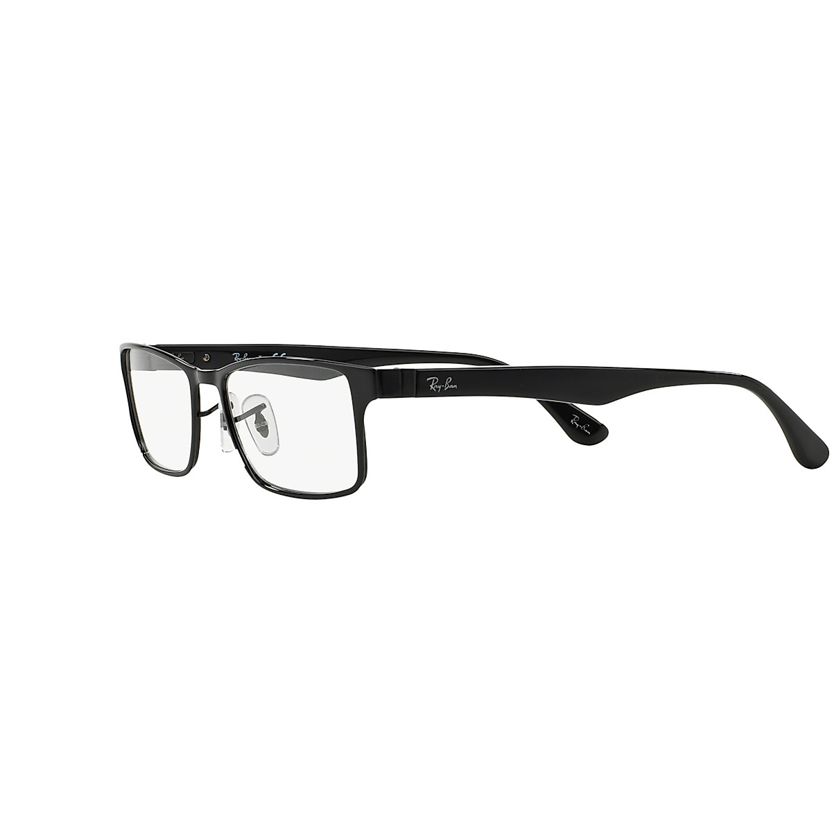 Ray-Ban RX6238 Square Prescription Eyeglass Frames, Black/Demo Lens, 55 mm