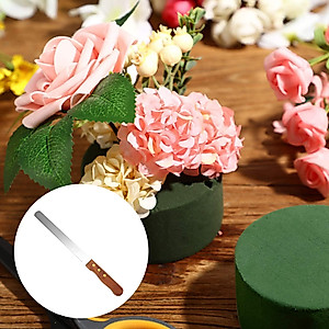Florist Professional Knife Floral Foam Knife Foam Cutter Stainless Steel Flower Mud Cutting Tool with Wooden Handle Florist Accessory Cutter