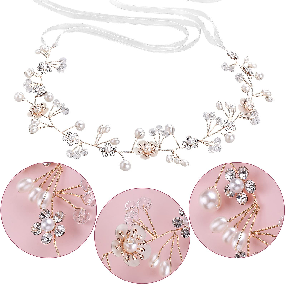 Floral Headpiece Bridal Hair Vine and Flower Crown - Elegant Wedding Hair Accessory for Flower Girls