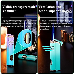 Inflated Torch Lighter, Gradient Windproof Lighter, Gas Lovely Lighter, Mini Adjustable Butane Jet Flame Lighter, Metal Lighters for Women Men Outdoor Indoor