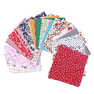 Healifty 100pcs Fabric Squares Sheets Cotton Patchwork Craft DIY Sewing Scrapbooking Quilting 10x10cm