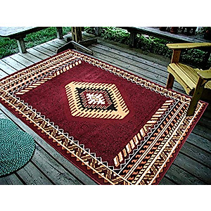 Furnish my Place Southwestern Contemporary Geometric Area Rug 3 Pieces Set (5x8) (2x6) (2x3) - Tucson Burgundy