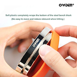 OWDEN Professional Steel Bench Block（No Rebound), Metal Bench Block for Jewelry Stamping Tool,(Diameter: 3 Inches, Height: 3/4 Inch) Steel Part: Mirror Polishing with Chrome Plating.