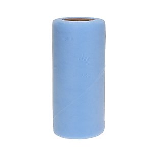Falk Fabrics Tulle Spool for Decoration, 6-Inch by 25-Yard, Cotillion Blue