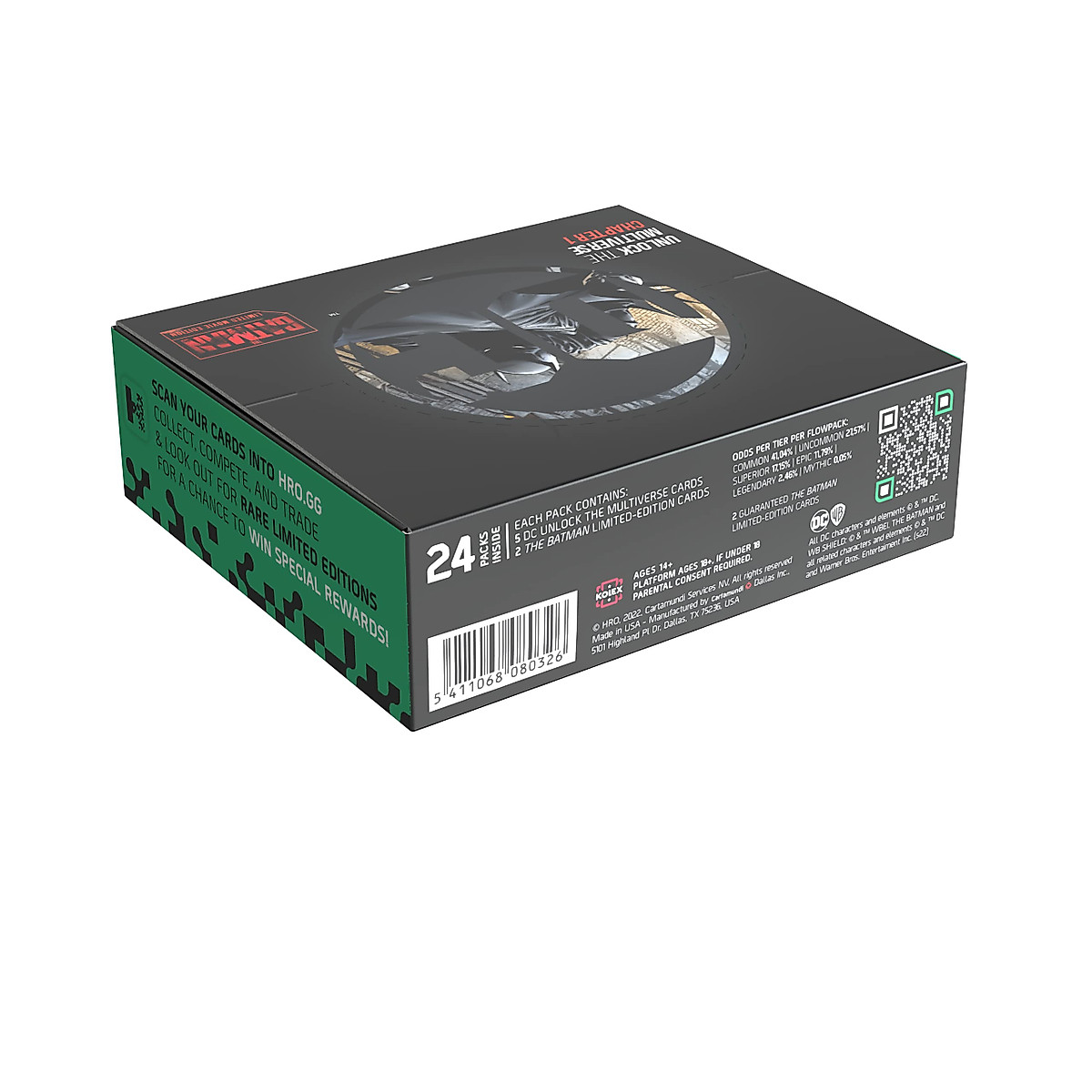 DC Unlock The Multiverse 24-Pack Mega Booster Box – Hro Hybrid NFT Trading Cards, 168 Cards, Black (10031949)