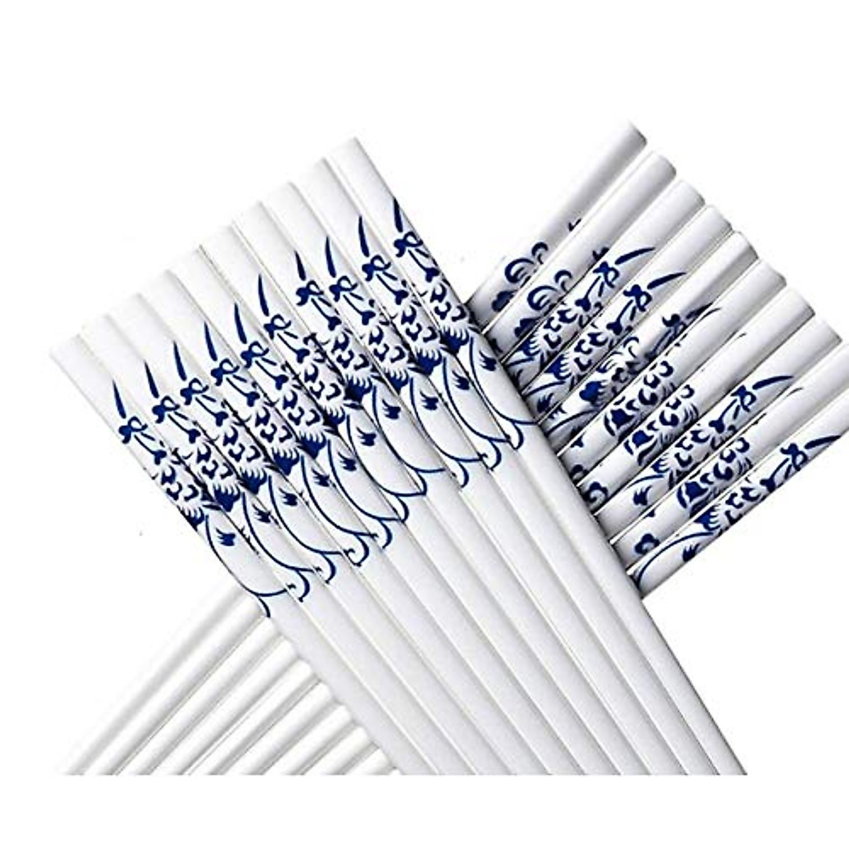 LeBlue 1 Pair Blue and White Bone China Chinese Reusable Dishwasher Safe Chopstick GIFT SET