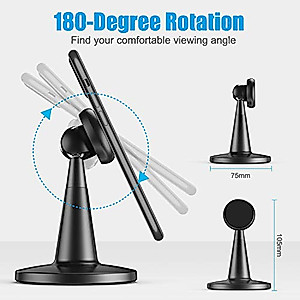 enGMOLPHY Magnetic Phone Stand Desk Magnet Desktop Cell Phone Holder, Office Desk Smartphone Stand for iPhone13/12Mini/13/12/13/12 Pro/12/11 Xs XR 8 X 7 6 6s and More, Black
