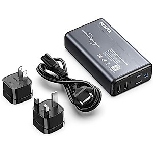 BESTEK Universal Voltage Converter, [Pure Sine Wave] Travel Power Converter Adapter for Hair Straightener/Curler, 100-240V to 110V Travel Adapter with Fast USB (Grey)