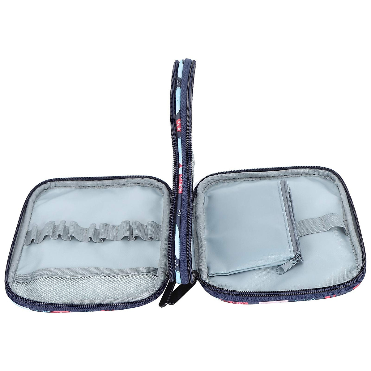 Crochet Bag, Sewing Double Sided Zipper Easy to Carry Crochet Hook Hand Made Oxford Cloth Knitting Organizing Packet Large Yarn Storage for Yarn Stitch Markers(Elephant)