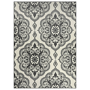Maples Rugs Vivian Medallion Area Rugs for Living Room & Bedroom [Made in USA], 5 x 7, Grey