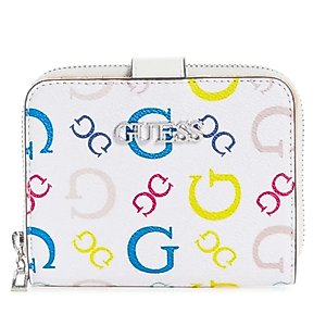 Guess Women's G Logo Print Small Wallet - White Multi