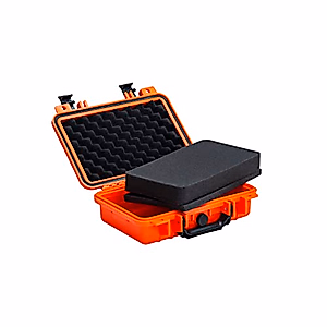 MEIJIA Portable All Weather IP67 Waterproof Protective Hard Case, Small Camera Case,Dry Case with Customizable Foam,Fit Use of Drones, Camera,Equipments, 11.65 ”x8.35”x3.78”(Orange)