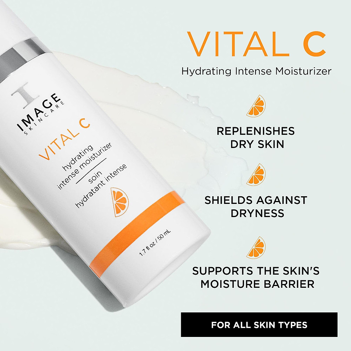 IMAGE Skincare, VITAL C Hydrating Intense Moisturizer, Lightweight Face Lotion with Hyaluronic Acid and Shea Butter, for Dry Skin, 1.7 fl oz.