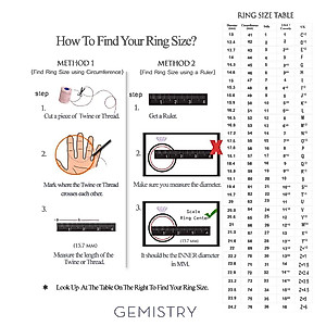 GEMISTRY Natural Classic Round Gemstone Bypass Ring with Black Onyx in 925 Solid Sterling Silver for Women, Girls | December Birthstone Jewelry Gift for Her