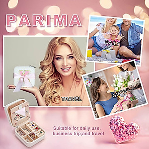 Parima Travel Jewelry Case for Women Fashion, A Initial Small Travel Jewelry Case | Personalized White Jewelry Case for Teen Girl | Gifts Trendy Stuff