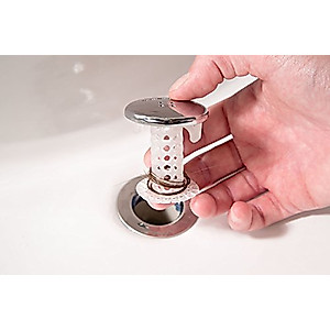 TubShroom and SinkShroom Drain Protectors Hair Catchers for Bathtubs and Sinks, Chrome