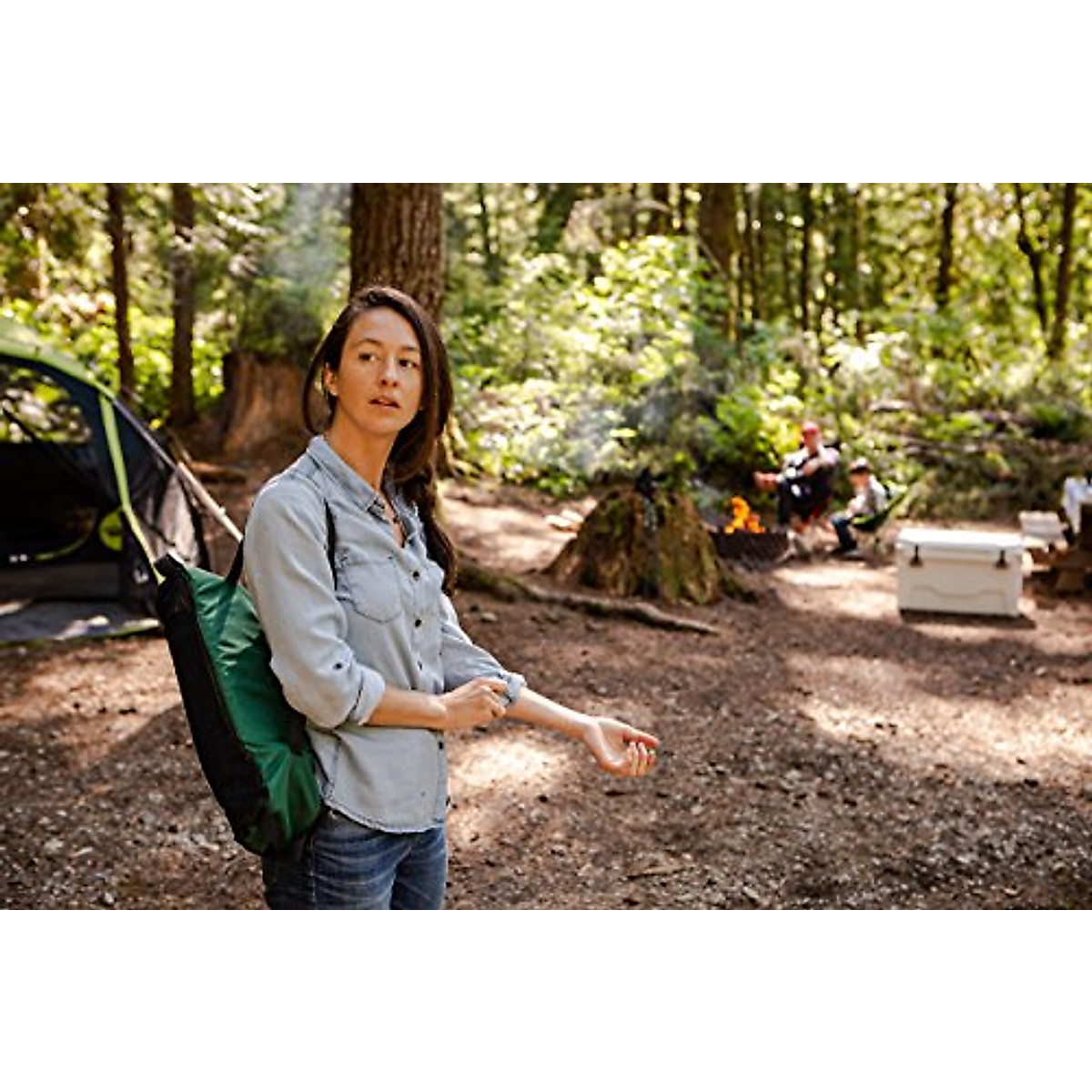 Cascade Mountain Tech Outdoor High Back Lightweight Camp Chair with Headrest and Carry Case - Black