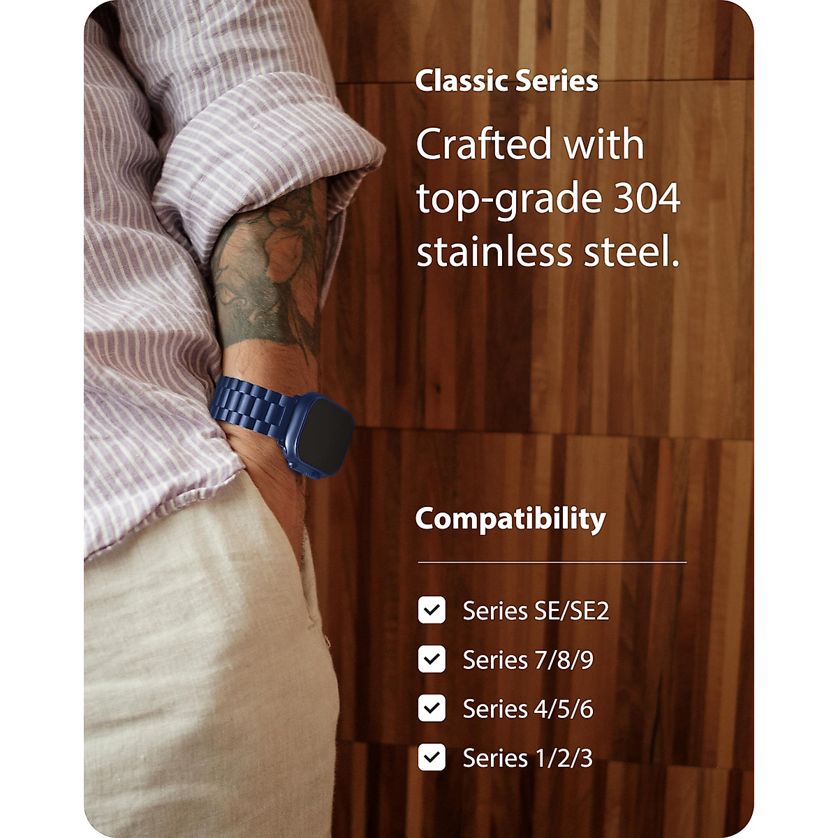 Fullmosa Compatible Apple Watch Bands 41mm 40mm 38mm 49mm 45mm 44mm 42mm, Stainless Steel iWatch Band with Case for Apple Watch Ultra2 Ultra Series 9 8 7 6 5 4 3 2 1 SE SE2, 38mm 40mm 41mm Blue