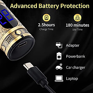 FENGCHUNS Professional Cordless Hair Trimmer,T-Blade Hair Clippers for Men,Zero Gapped Trimmers Line Up Detailer Trimmer Edgers Clippers for Men LCD Display (A) (A)