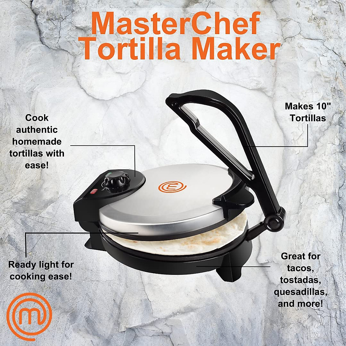 MasterChef Electric Tortilla Maker- Homemade Flatbread, Pitas ...