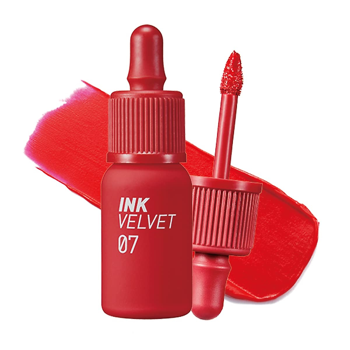 Peripera Ink the Velvet Lip Tint | High Pigment Color, Longwear, Weightless, Not Animal Tested, Gluten-Free, Paraben-Free | #007 GIRLISH RED, 0.14 fl oz