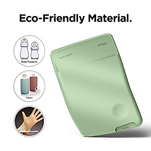 elago Phone Card Holder - Secure Phone Wallet, Ultra Slim Card Holder for Back of Phone, 3M Adhesive ID Card for iPhone, Galaxy and Most Smartphones [Pastel Green]