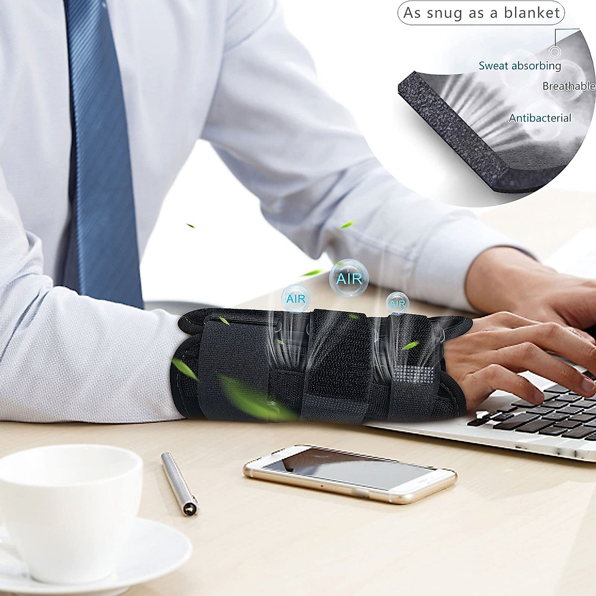 TODDOBRA Wrist Brace with Thumb Spica Splint for De Quervain's Tenosynovitis Carpal Tunnel Pain Wrist & Thumb Stabilizer for Tendonitis Arthritis, Sprains & Fracture Forearm Support Cast (Left M/L)