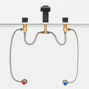 sumerain 48 Inch Length Faucet Flexible Hose 1/2-inch FIP x 3/8-inch Compression Braided Stainless Steel Supply Lines for Bathroom Faucet, Pack of 2