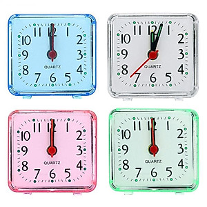 N/A Silent Alarm Clock Night Light Bedroom Bedside Office Small Alarm Clock Need Battery Loud Twin Bell Quartz Clock Alarm (Color : D, Size : 6.1 * 5.5 * 2.7cm)