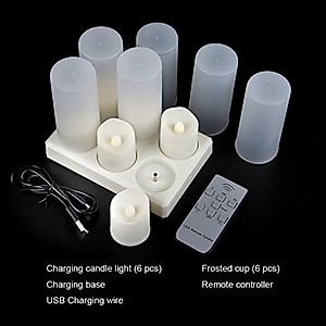 Rechargeable Flameless Candles Tea Lights, LED Candles Flickering Fake Candles with Remote & Timer, Warm White Tealights for Parties, Weddings, Christmas, Bar, Family, Dinner Outdoor Picnic Decoration