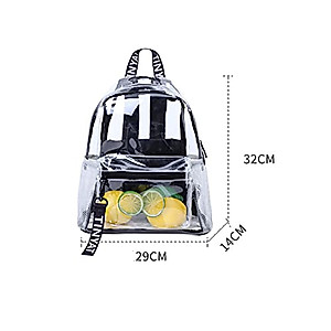 EKUIZAI Waterproof Transparent Backpack Clear School Book Bag Travel Bags Plastic Knapsack Kids Daypack (Black)(2546)