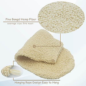 Natural Ramie Dual Sided Exfoliating Glove Hand Mitt Mitten Shaped Back and Body Shower Bath Scrubber White, Remove Dead Skin Machine Washable, Pack of 2