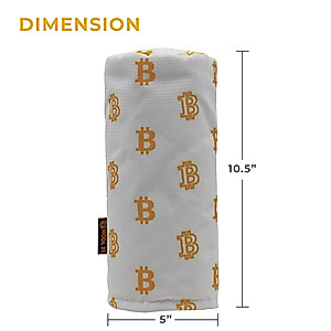 HODL 21 Bitcoin Golf Club Driver Headcover | Premium Barrel Style Headcovers | Fits Most Drivers | Grey, White & Orange