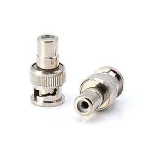 THE CIMPLE CO BNC to RCA Male to Female Adapter Pack, 10 Pieces, Metallic Silver