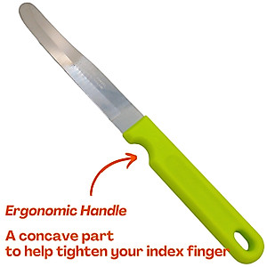 Generic Round Tip Knife, Blunt Knife, Rounded Tip Knives for Cutting Fruit and Vegetable, Smooth Sharp Blade, Safety Knife (Green)