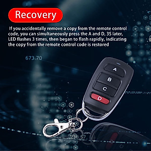 5 Pcs Cloning Remote Control Keychain, Universal 433 MHZ Replacement Garage Door Electric Gate, Duplicates Original Remote Controls for Vehicle Central Locking Systems, Electronic Garage Doors